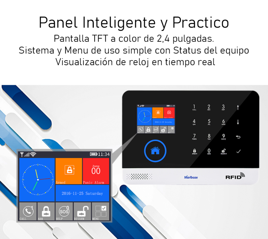 Alarma Casa Negocio Gsm Wifi con Sensores y Controles Celular Rfid