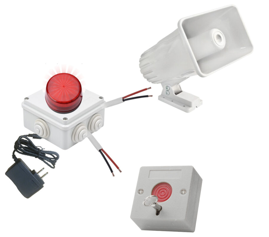 Alarma Vecinal Boton de Panico con Llave de Apagado Seguridad Estrobo